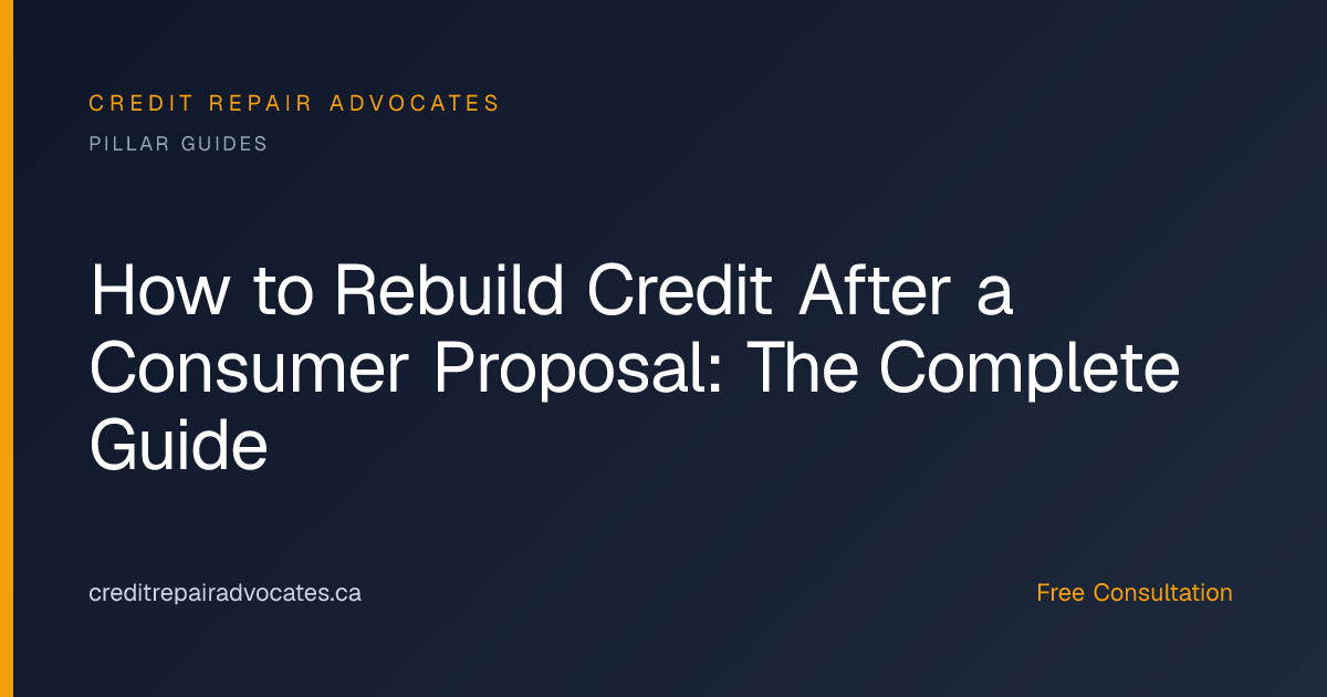 How to Rebuild Credit After a Consumer Proposal: The Complete Guide ...